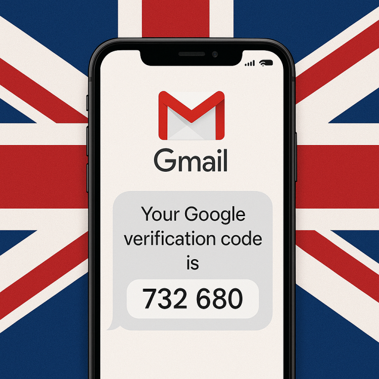 Miete eine britische Nummer für Google Gmail SMS-Verifizierung