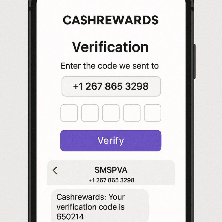 Cashrewards: Verificación en línea segura con SMSPVA
