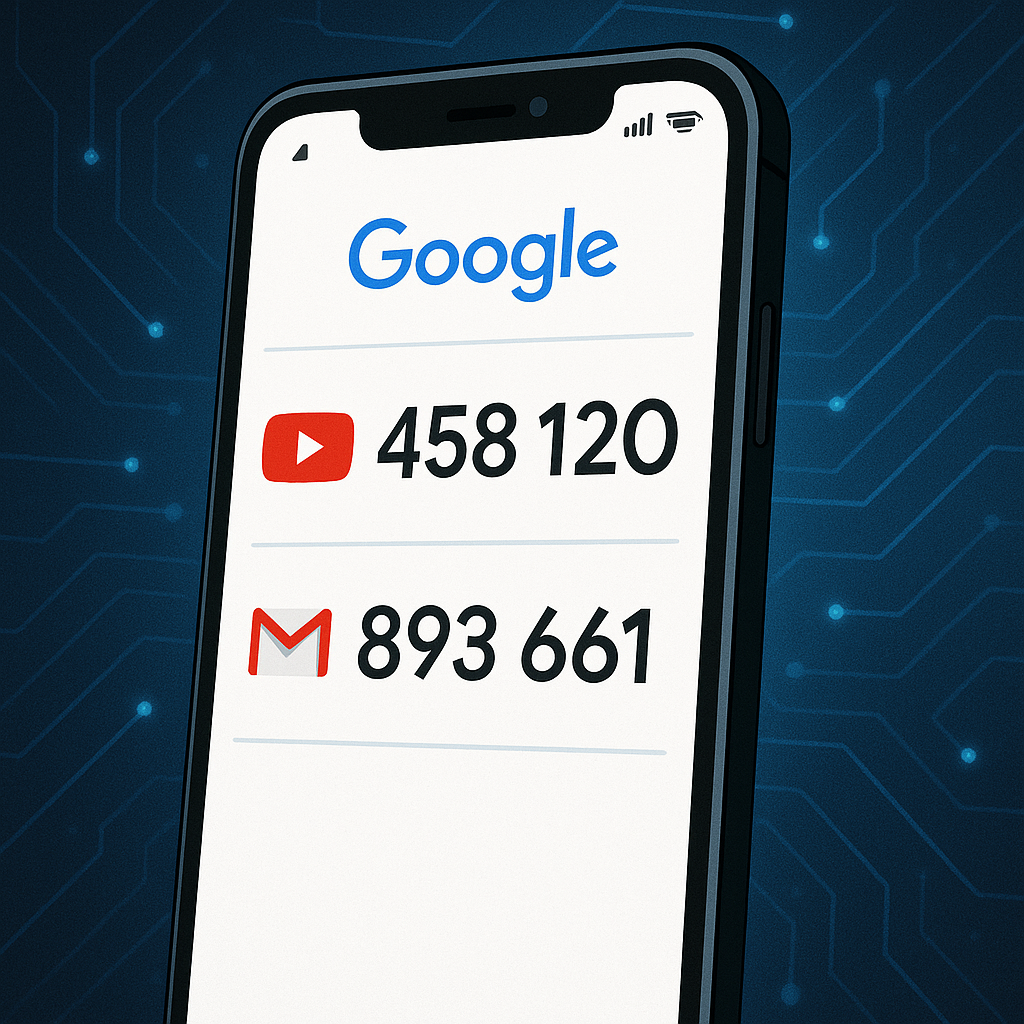 Números de verificación por SMS de Google (YouTube, Gmail)